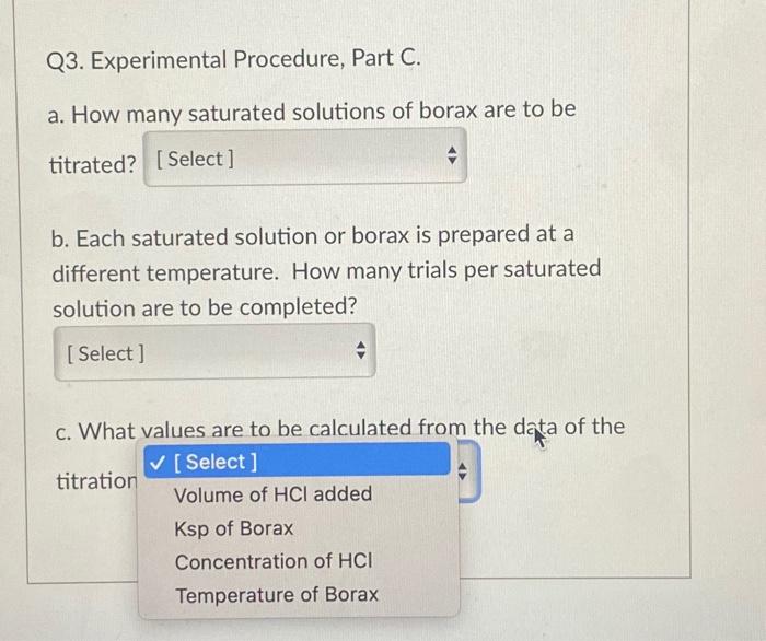 Solved b. Each saturated solution or borax is prepared at a | Chegg.com