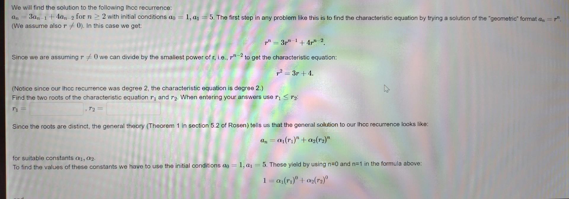Solved We will find the solution to the following lhcc | Chegg.com