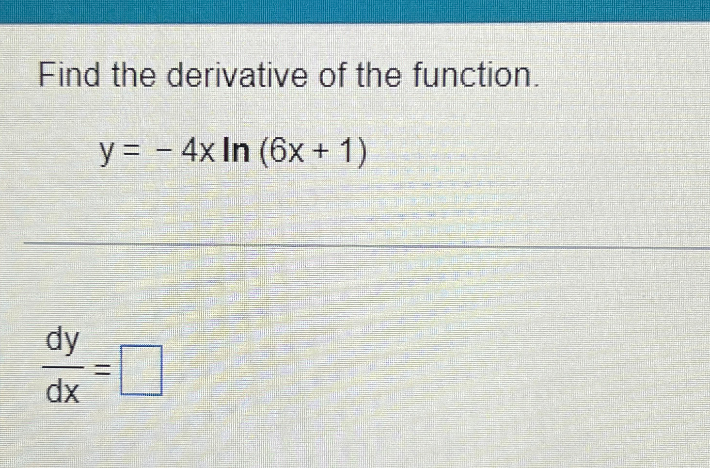 Solved Find the derivative of the | Chegg.com