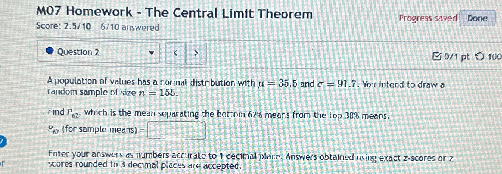 Solved M07 ﻿Homework - ﻿The Central Limit TheoremA | Chegg.com
