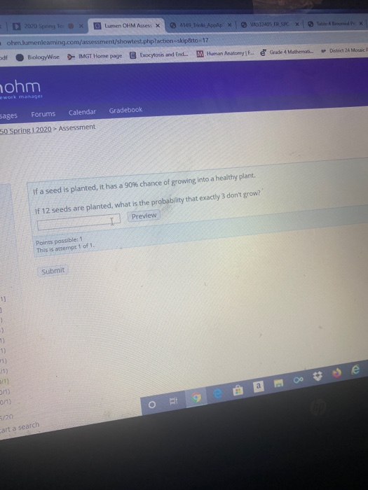 Solved Lumen OHM Assess X 419 Trots Appap VAS1240 ER SRC | Chegg.com