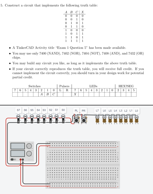Solved Using a Blank Breadboard on TinkerCAD, follow the | Chegg.com