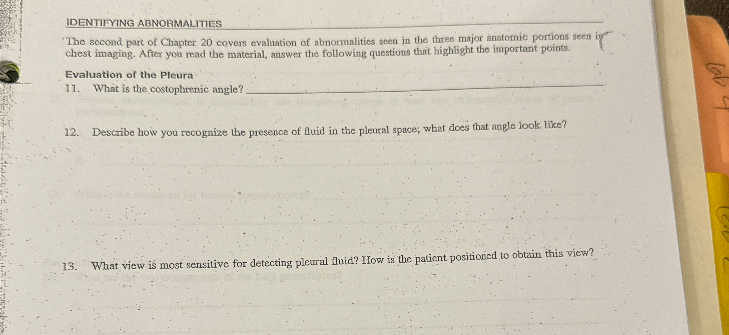 Solved IDENTIFYING ABNORMALITIESThe second part of Chapter | Chegg.com