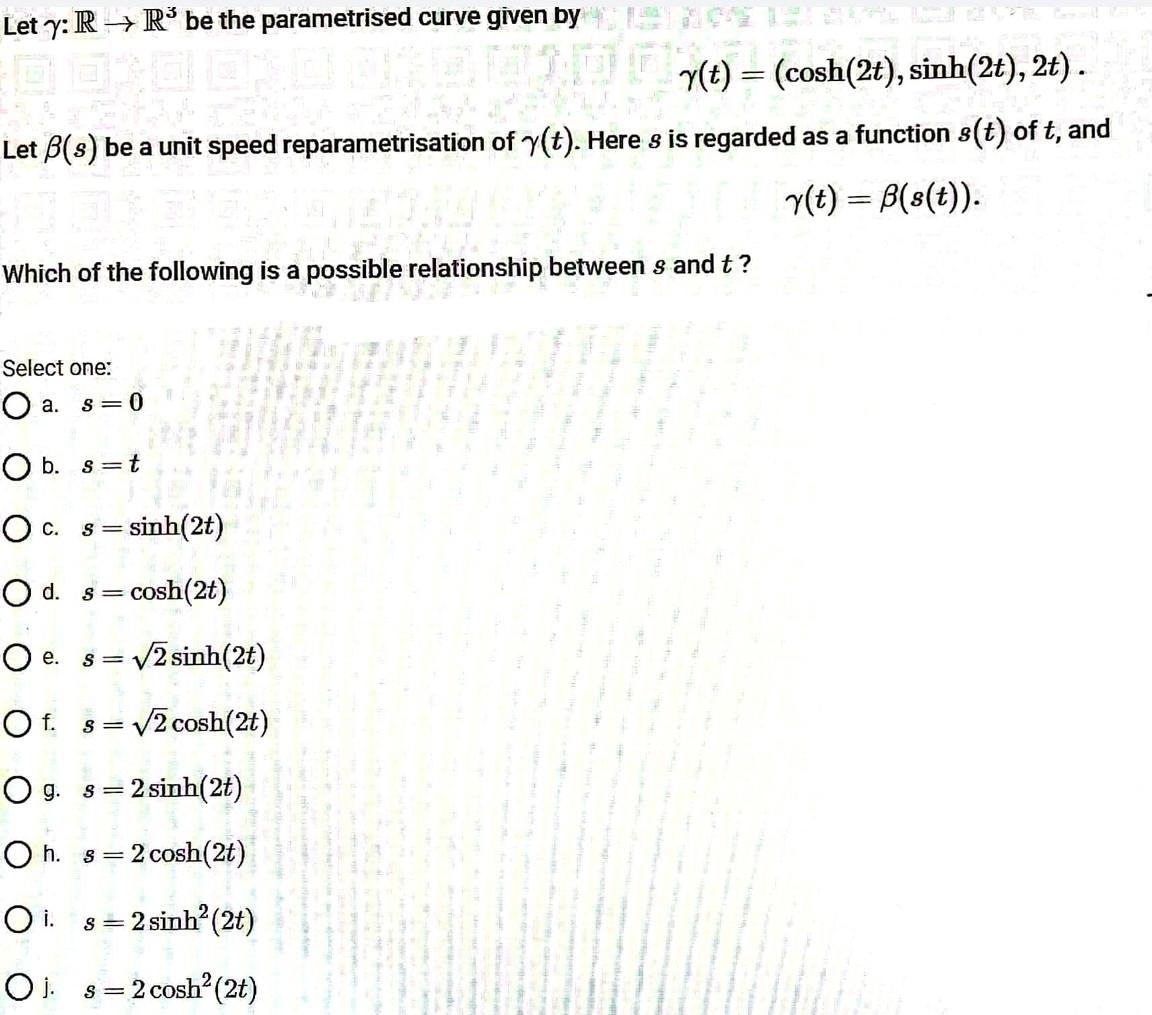 Solved Let \\( \\gamma: \\mathbb{R} \\rightarrow | Chegg.com