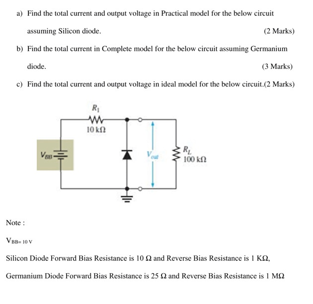 Solved a) Find the total current and output voltage in | Chegg.com