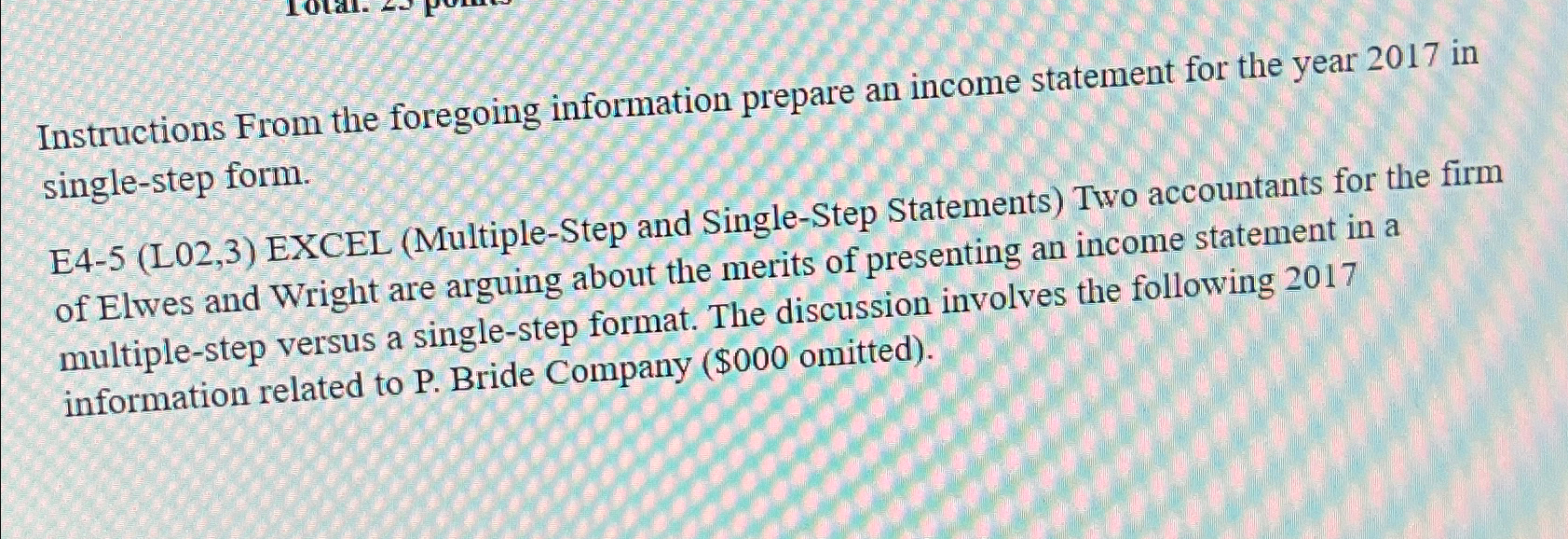 Instructions From the foregoing information prepare | Chegg.com