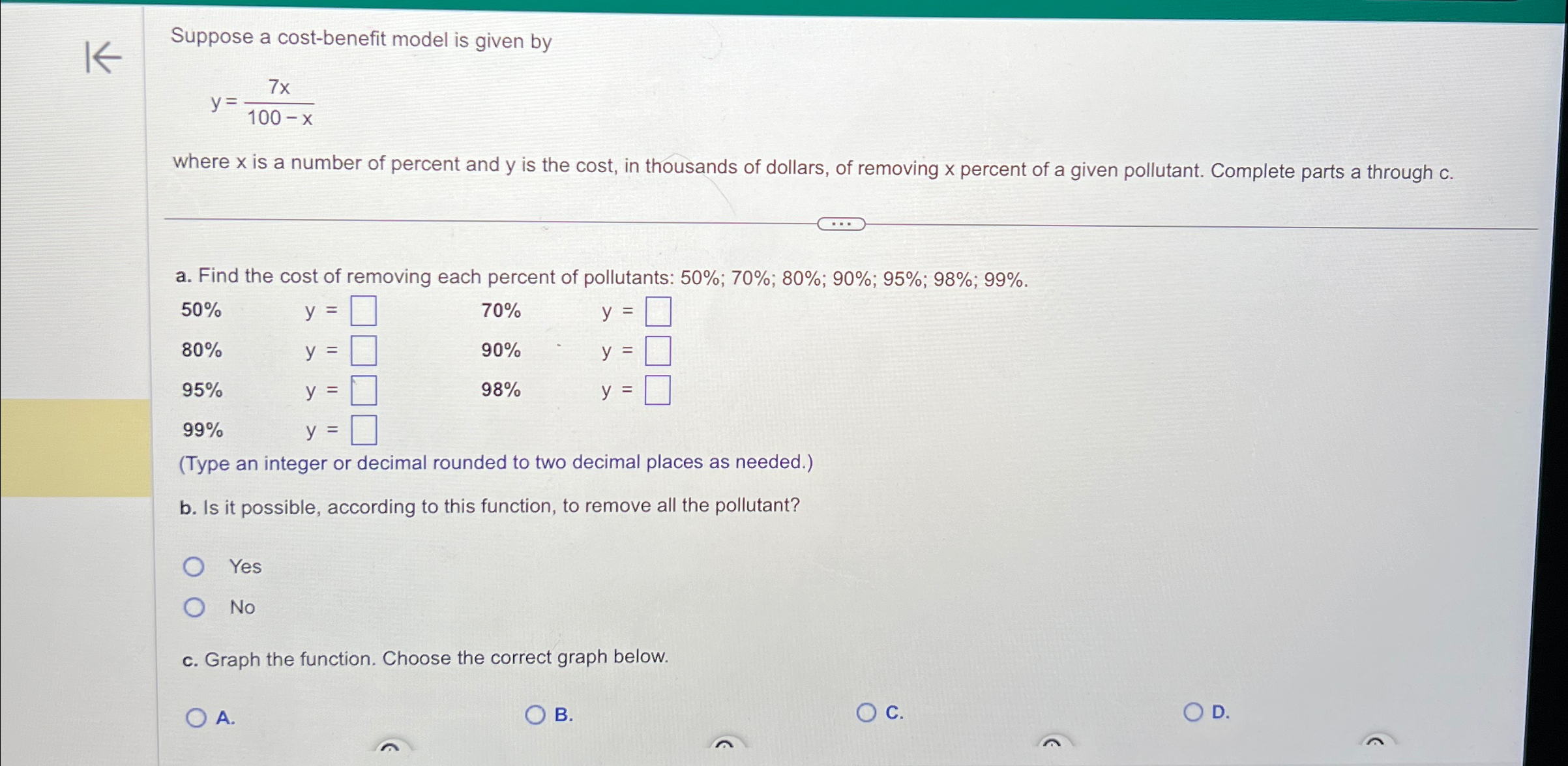 Solved Suppose a cost-benefit model is given | Chegg.com