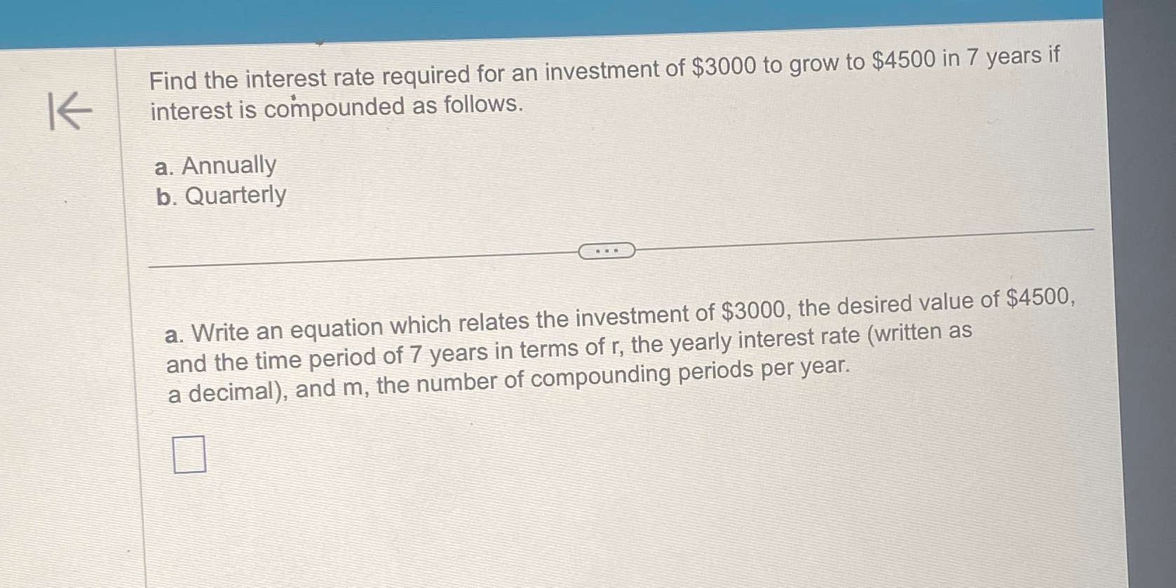 Solved Find the interest rate required for an investment of | Chegg.com