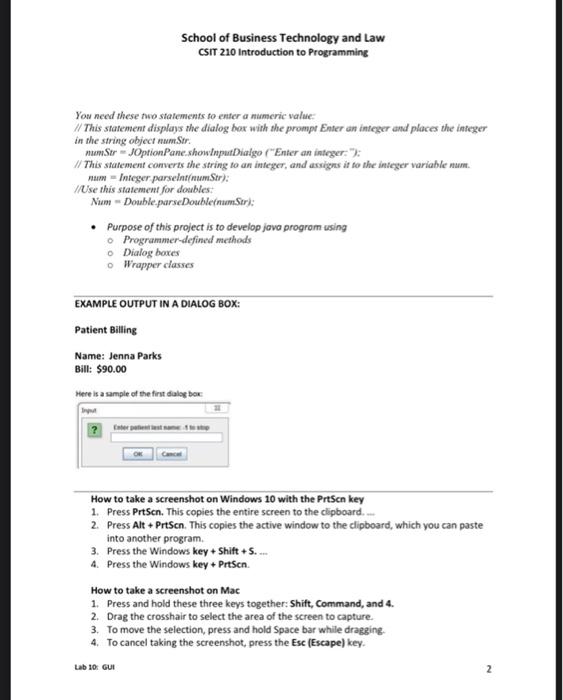 Solved 1 of 2 School of Business Technology and Law CSIT 210 | Chegg.com