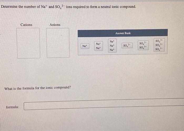 Solved Determine the number of Na+and SO42− ions required to | Chegg.com