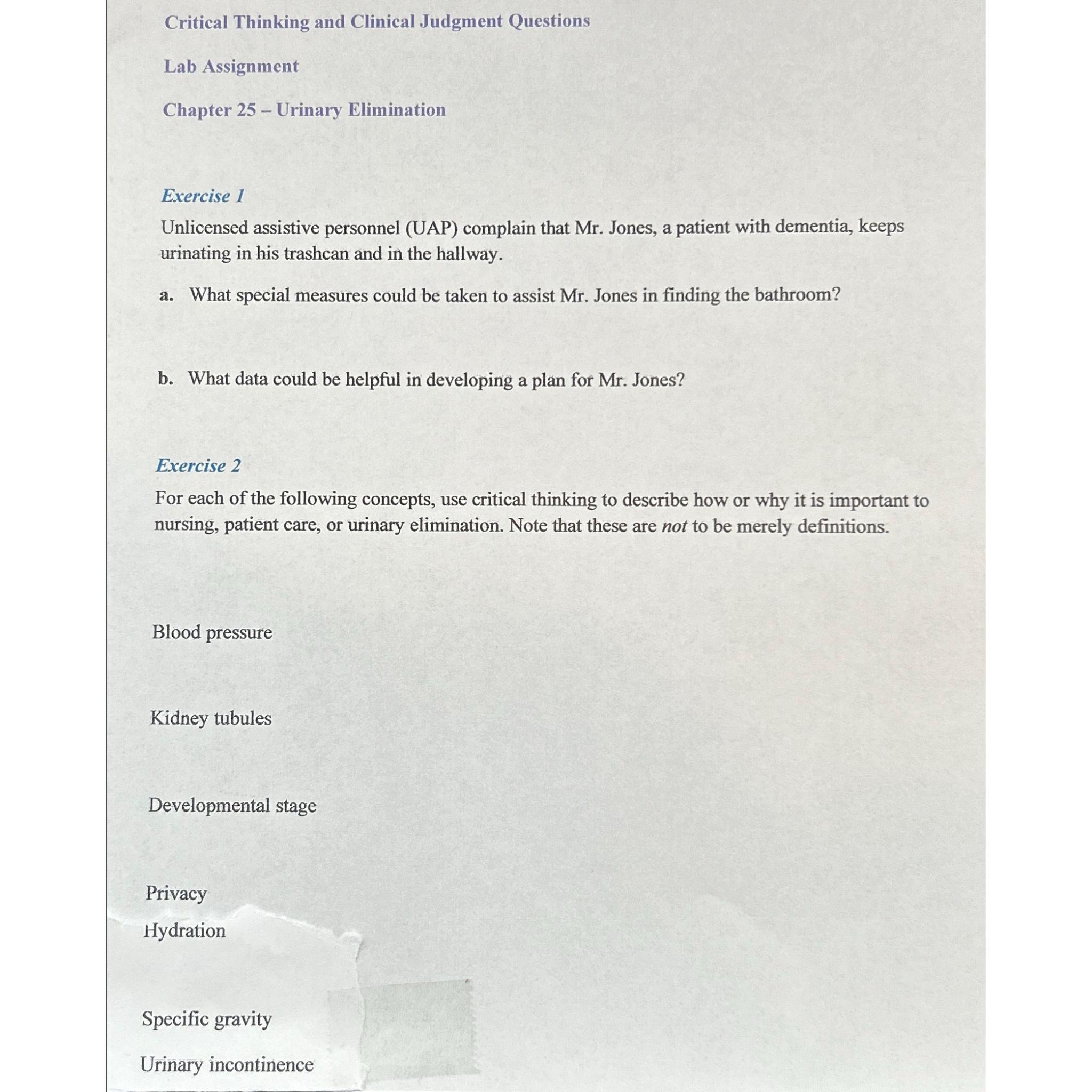 Solved Critical Thinking and Clinical Judgment QuestionsLab | Chegg.com