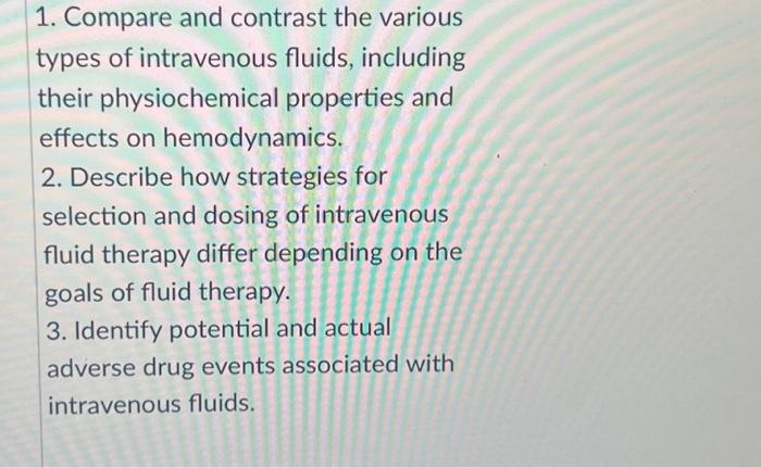 Solved 1. Compare and contrast the various types of | Chegg.com