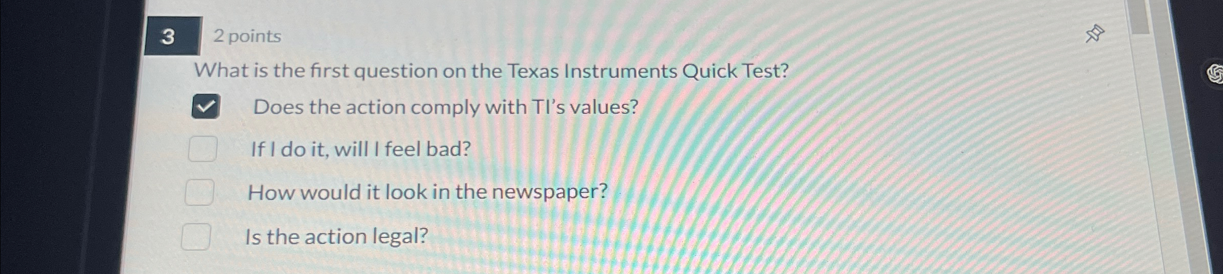 Solved 32 ﻿pointsWhat is the first question on the Texas | Chegg.com