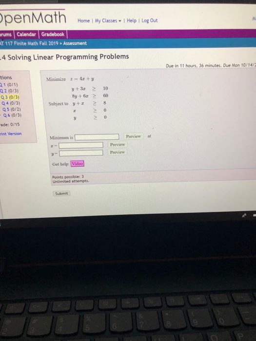 Solved OpenMath M Home | My Classes I Help Log Out arums | Chegg.com