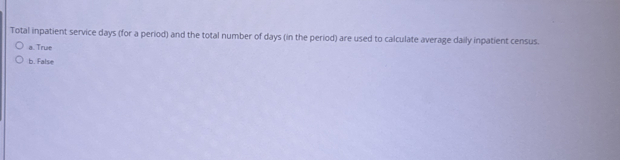 High Quality SOLUTION Total inpatient service days (for a period) ﻿and ...