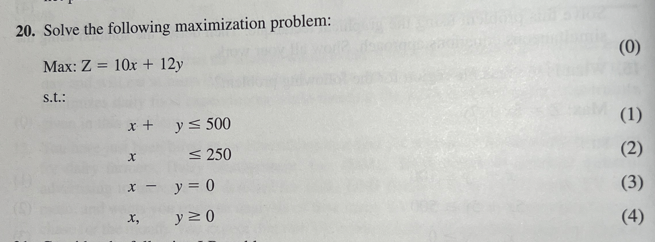Solved Solve the following maximization problem:Max: | Chegg.com