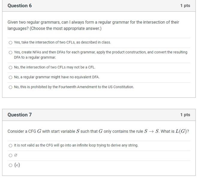 Solved Given two regular grammars, can I always form a | Chegg.com