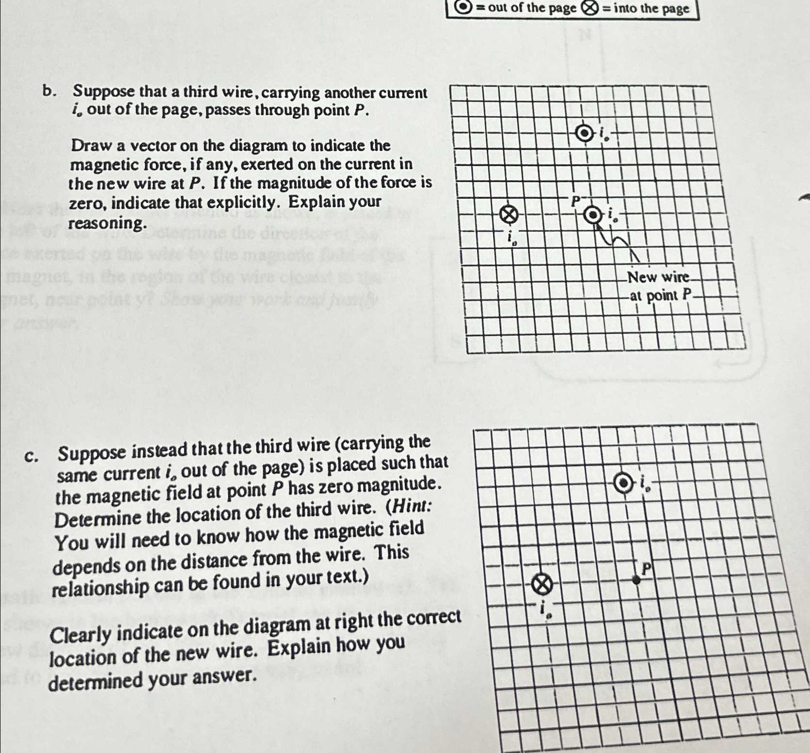 b. ﻿Suppose that a third wire, carrying another | Chegg.com