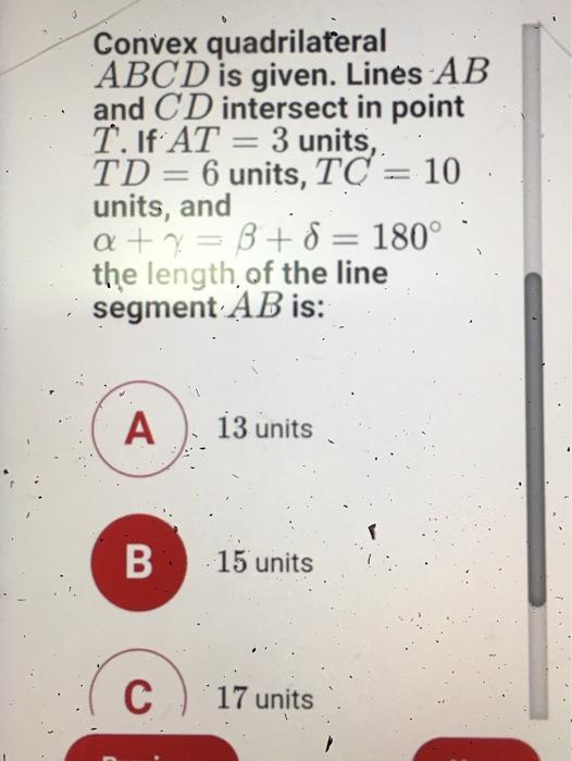 Solved Convex quadrilateral ABCD is given. Lines AB and CD | Chegg.com