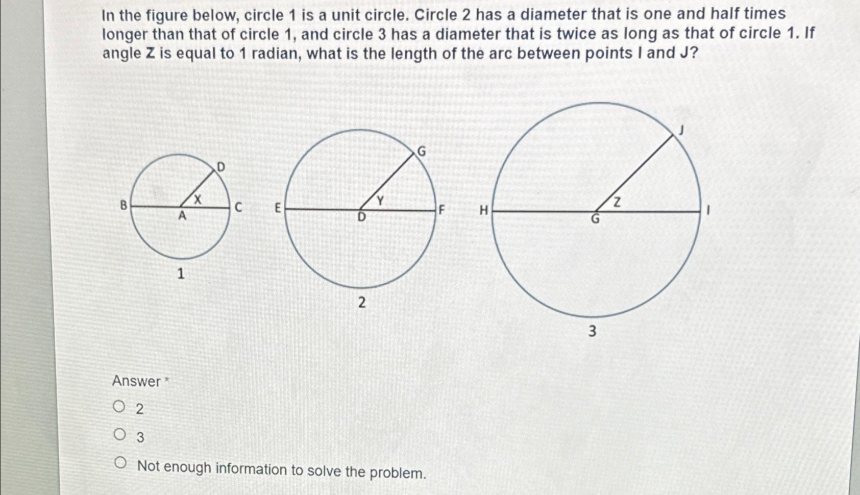 Solved In the figure below, circle 1 is a unit circle. | Chegg.com