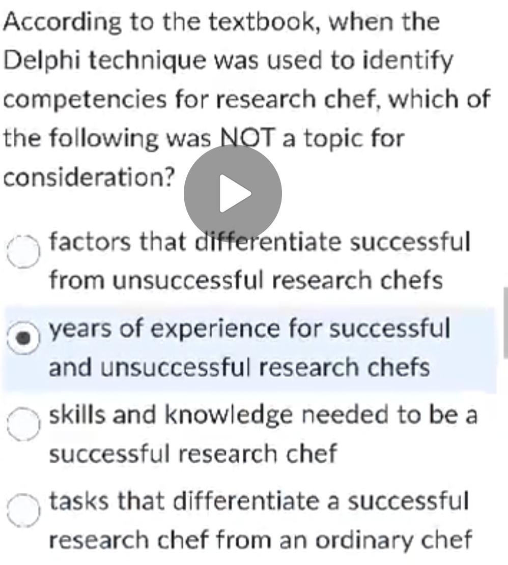 Solved According to the textbook, when the Delphi technique | Chegg.com