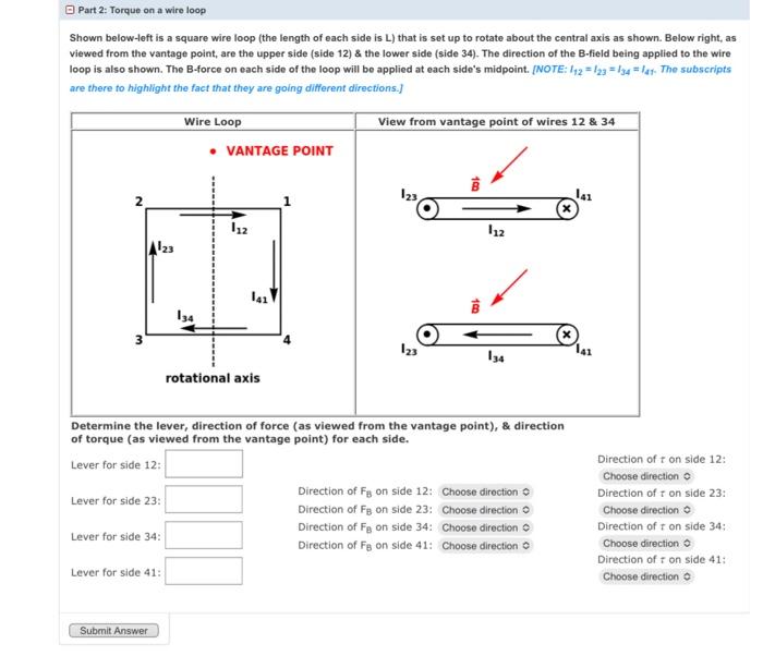 Solved Shown below-left is a square wire loop (the length of | Chegg.com