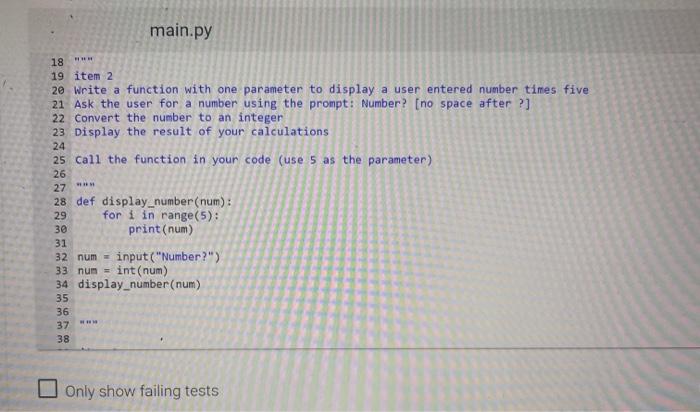 Solved main.py # 1 2 item 1 3 Write a function with no | Chegg.com