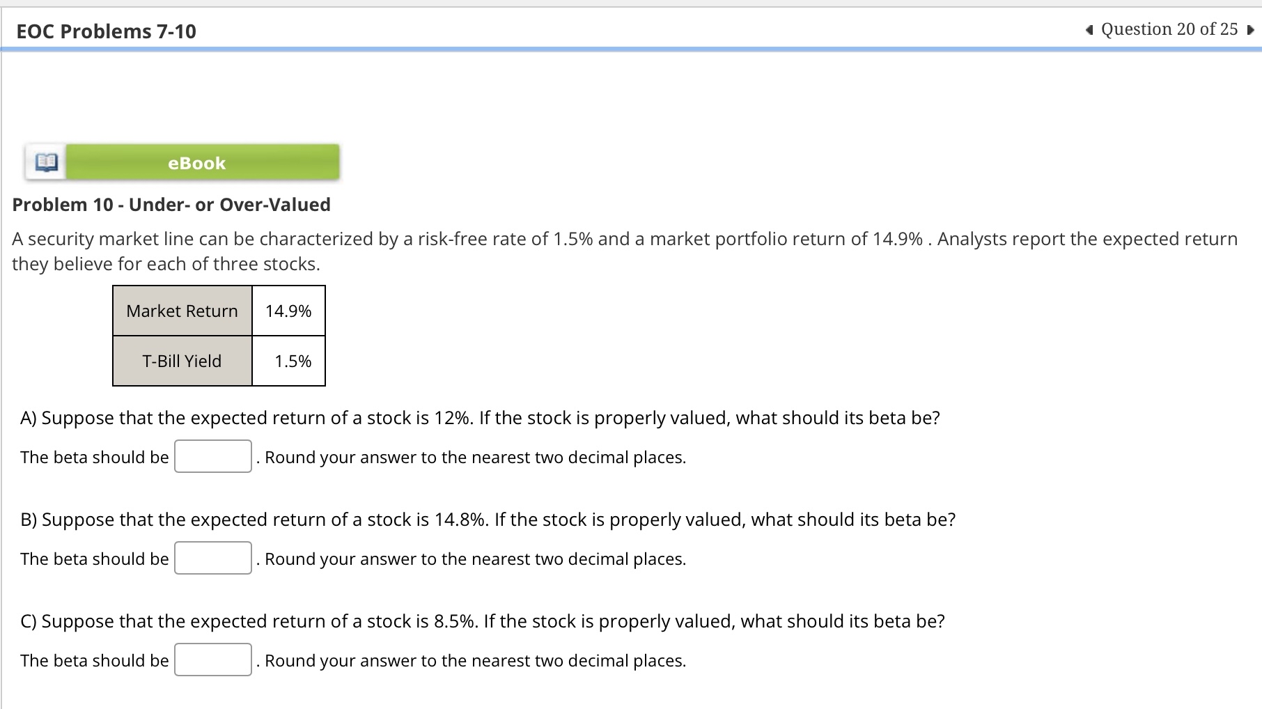 Solved EOC Problems 7-10Question 20 ﻿of 25 *Problem 10 - | Chegg.com