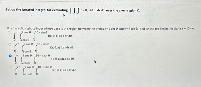 Solved Set up the iterated integral for evaluating | Chegg.com