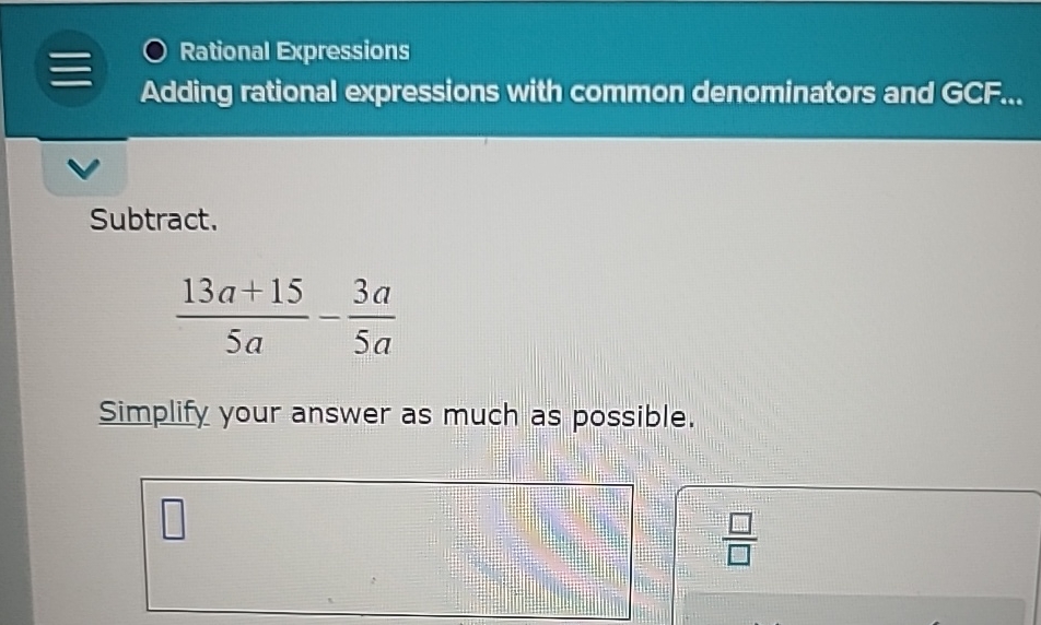 Solved Rational ExpressionsAdding rational expressions with | Chegg.com