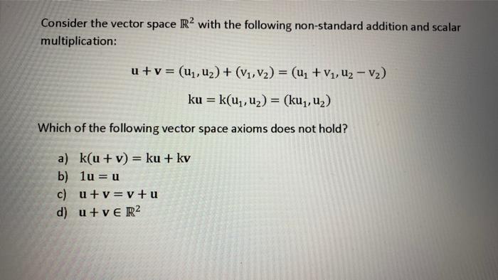 Solved Consider the vector space R2 with the following | Chegg.com