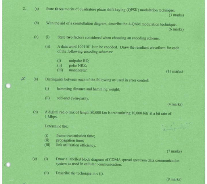 Solved (a) ﻿State three merits of quadrature phase shift | Chegg.com