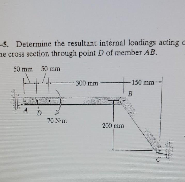 Solved --5. Determine the resultant internal loadings acting | Chegg.com