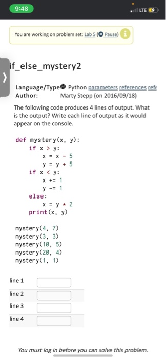 Solved 9:48 LTE ES ww.codestepbystep.com C D You are working | Chegg.com