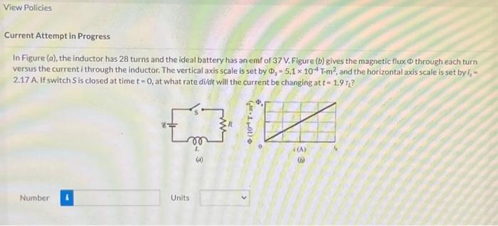 Solved In Figure (a), the inductor has 28 turns and the | Chegg.com