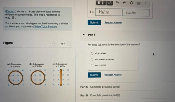 Solved Part D (Figure 1) shows a 19-cm-diameter loop in | Chegg.com