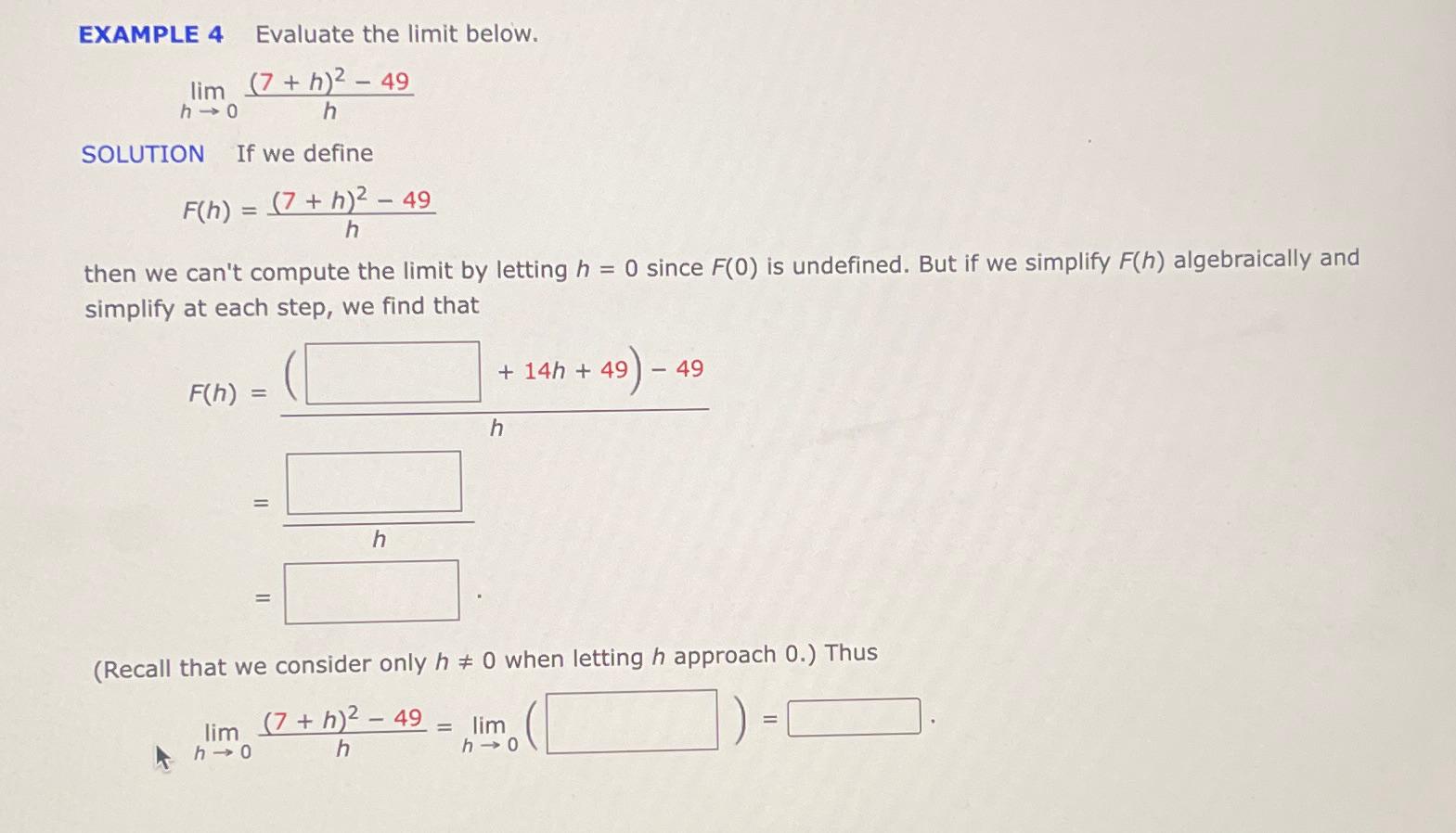 Solved EXAMPLE 4 ﻿Evaluate the limit | Chegg.com
