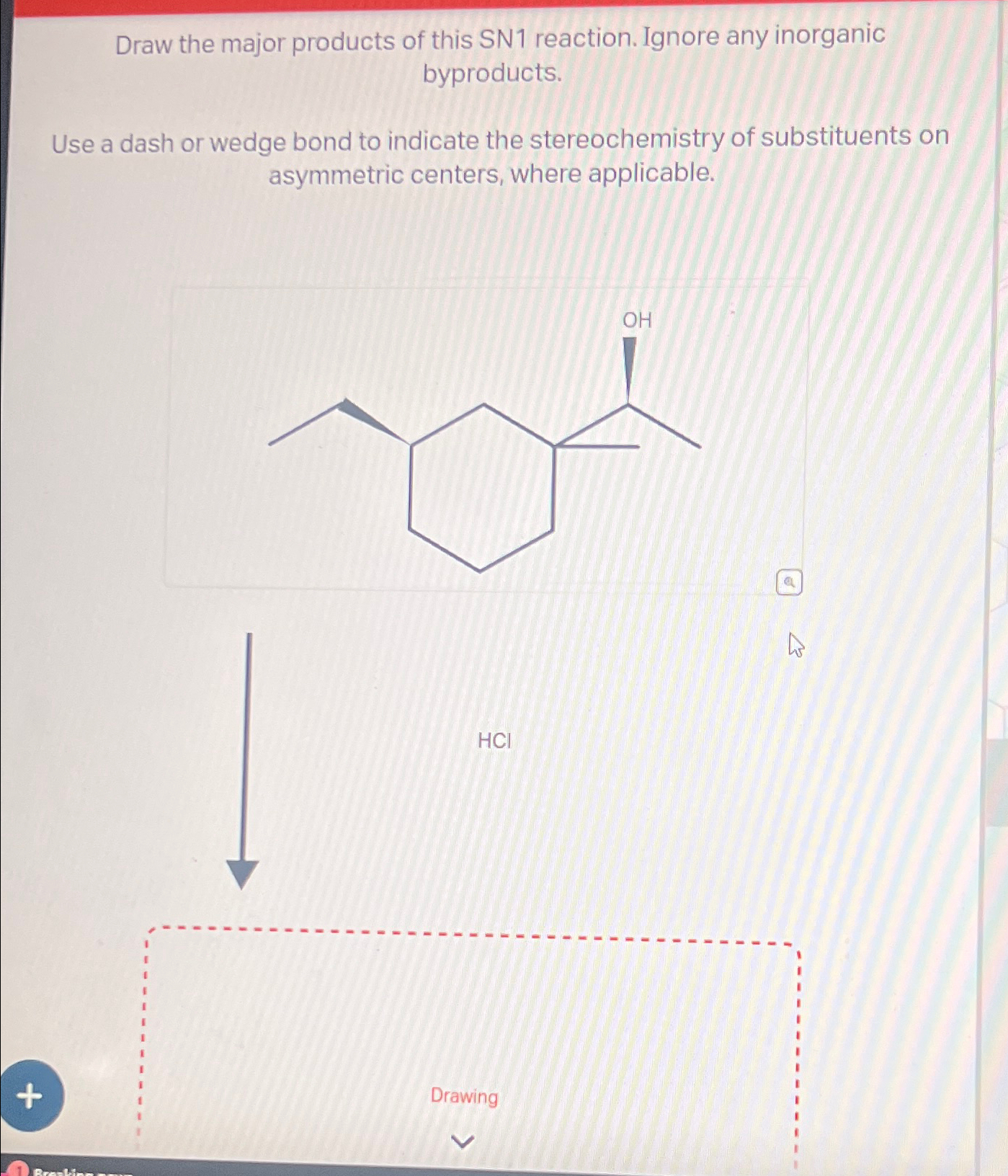 Solved Draw the major products of this SN1 ﻿reaction. Ignore | Chegg.com