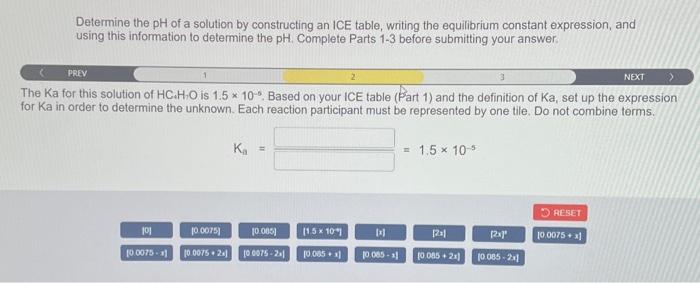 Solved Determine the pH of a solution by constructing an ICE | Chegg.com