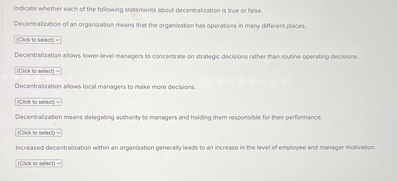 Solved Indicate whether each of the following statements | Chegg.com