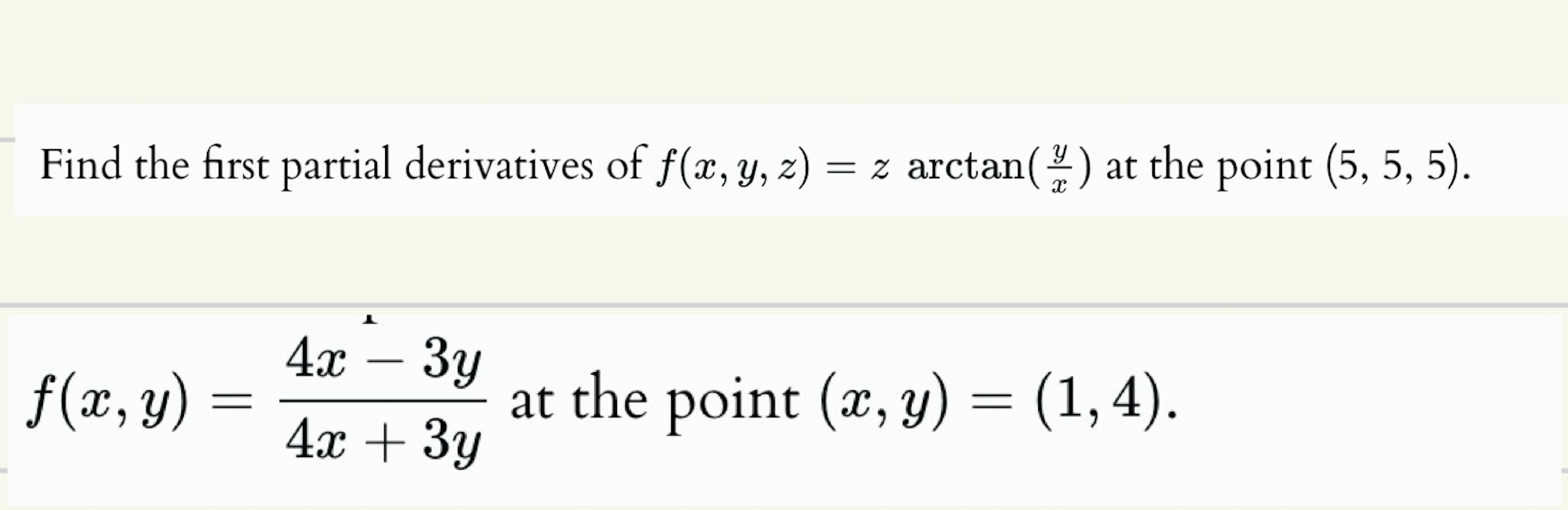 Solved Find the first partial derivatives of | Chegg.com