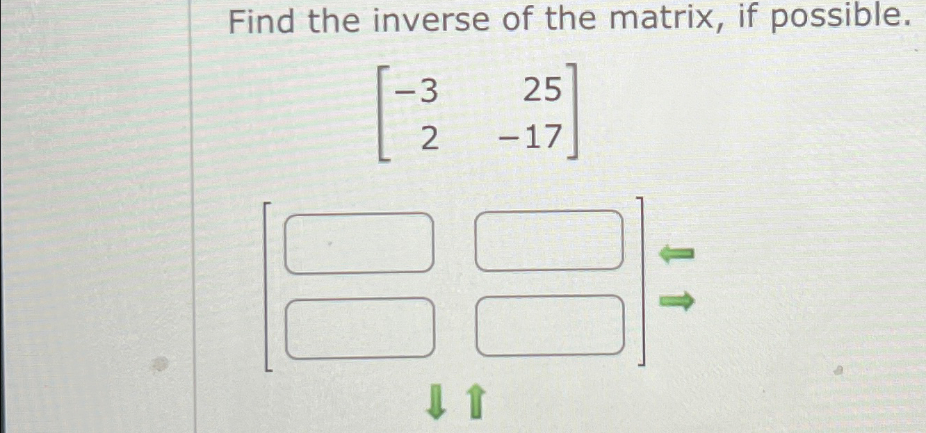 Solved Find the inverse of the matrix, if | Chegg.com