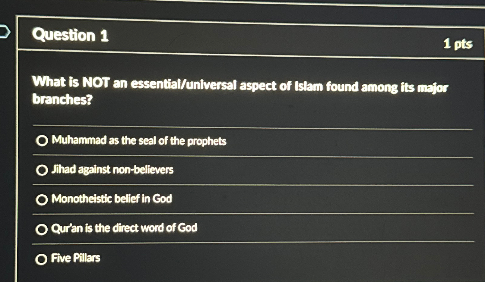 Solved Question 11 ﻿ptsWhat is NOT an essential/universal | Chegg.com