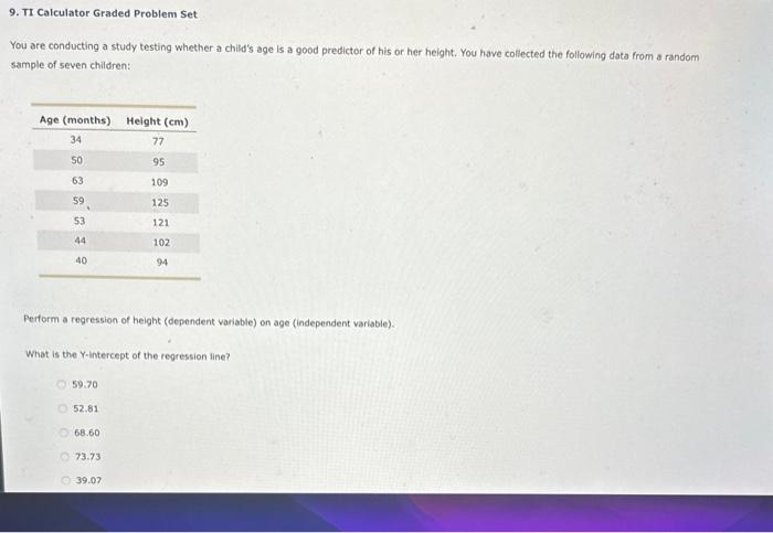 Solved 9. TI Calculator Graded Problem Set You are | Chegg.com