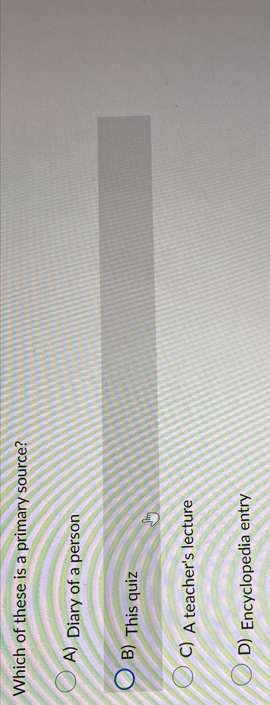 Solved Which of these is a primary source?A) ﻿Diary of a | Chegg.com