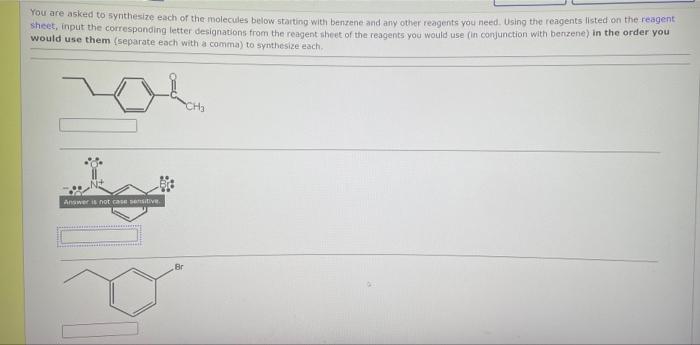 Solved You are asked to synthesize each of the molecules | Chegg.com