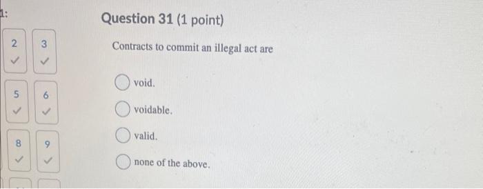 Solved Contracts to commit an illegal act are void. | Chegg.com