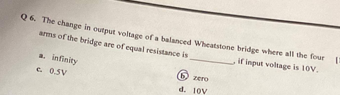 Solved Q 6. ﻿The change in output voltage of a balanced | Chegg.com