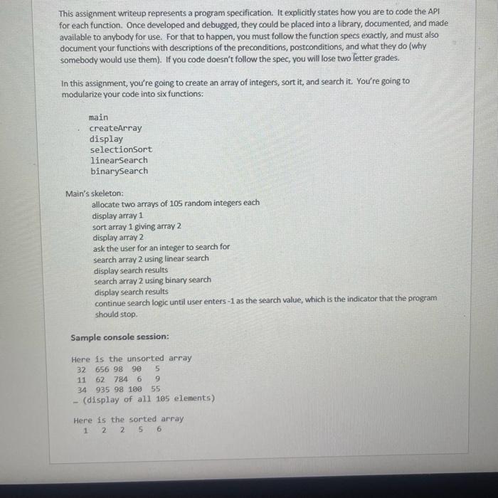 Solved This assignment writeup represents a program | Chegg.com