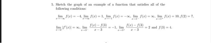 Solved 5. Sketch the graph of an example of a function that | Chegg.com